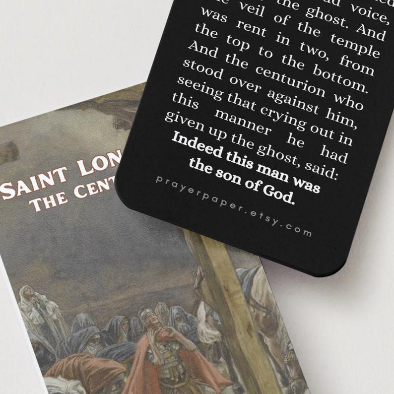 Saint Longinus the Centurion Catholic Prayer Card Set: Lectio Divina ...