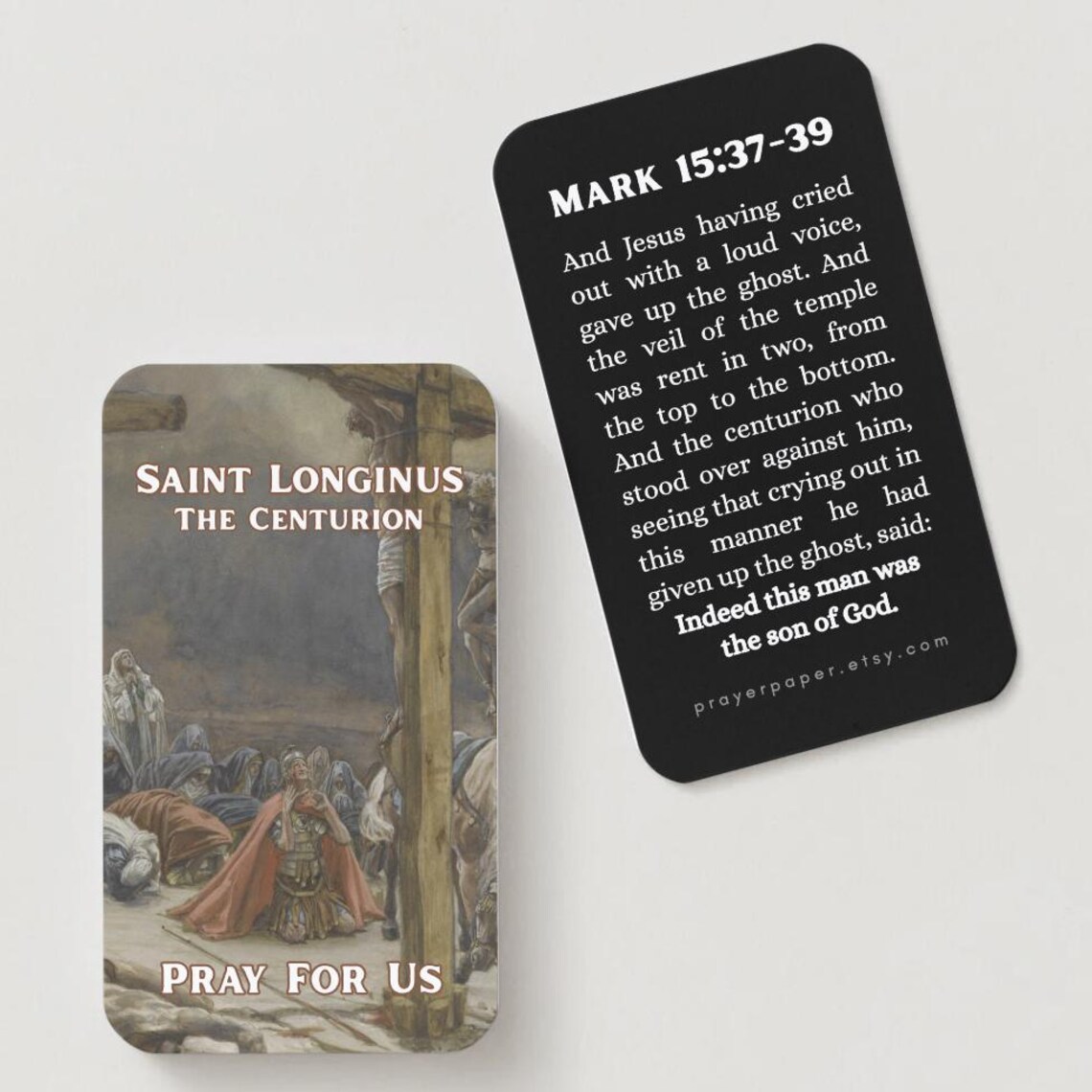 Saint Longinus the Centurion Catholic Prayer Card Set: Lectio Divina ...