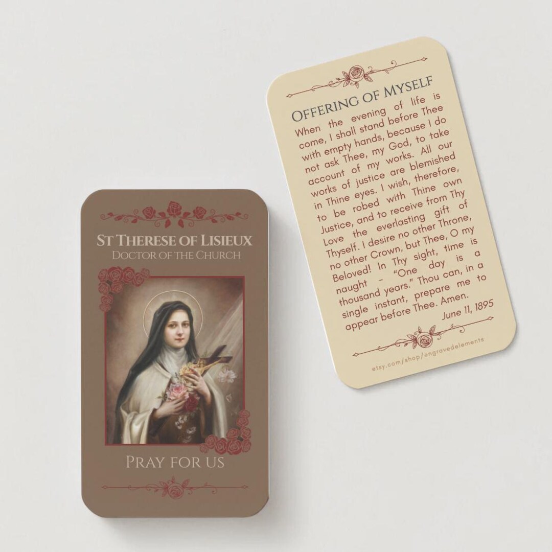 Saint Therese of Lisieux Prayer Card Set: Catholic Gift - Etsy