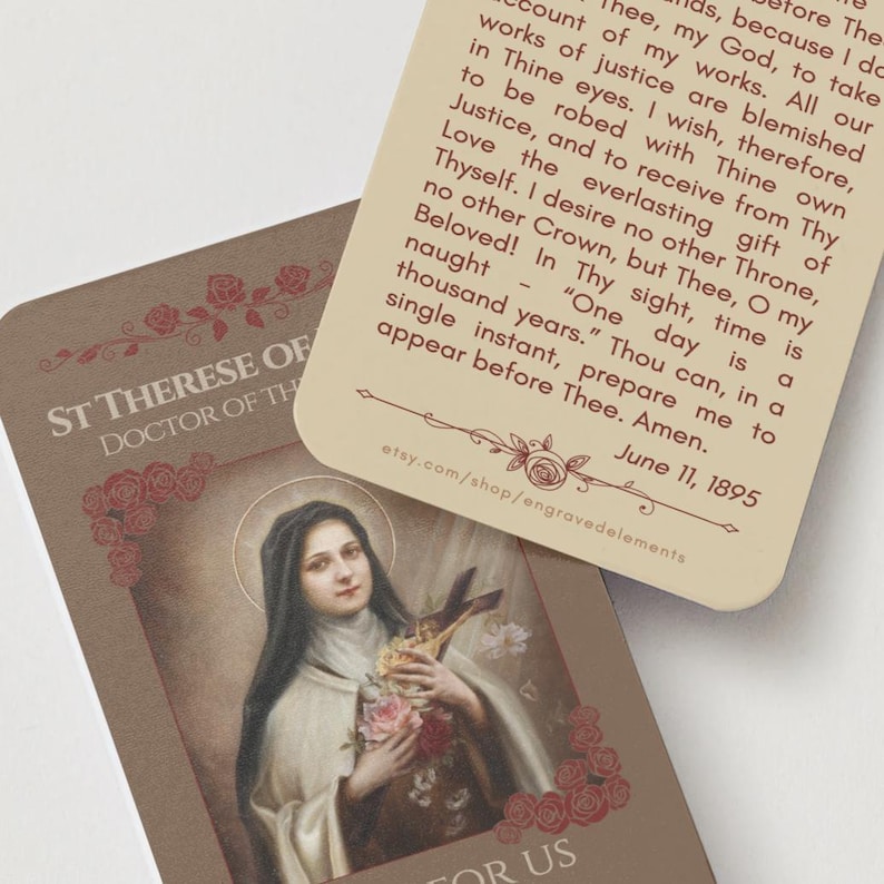 Saint Therese of Lisieux Prayer Card Set: Catholic Gift - Etsy