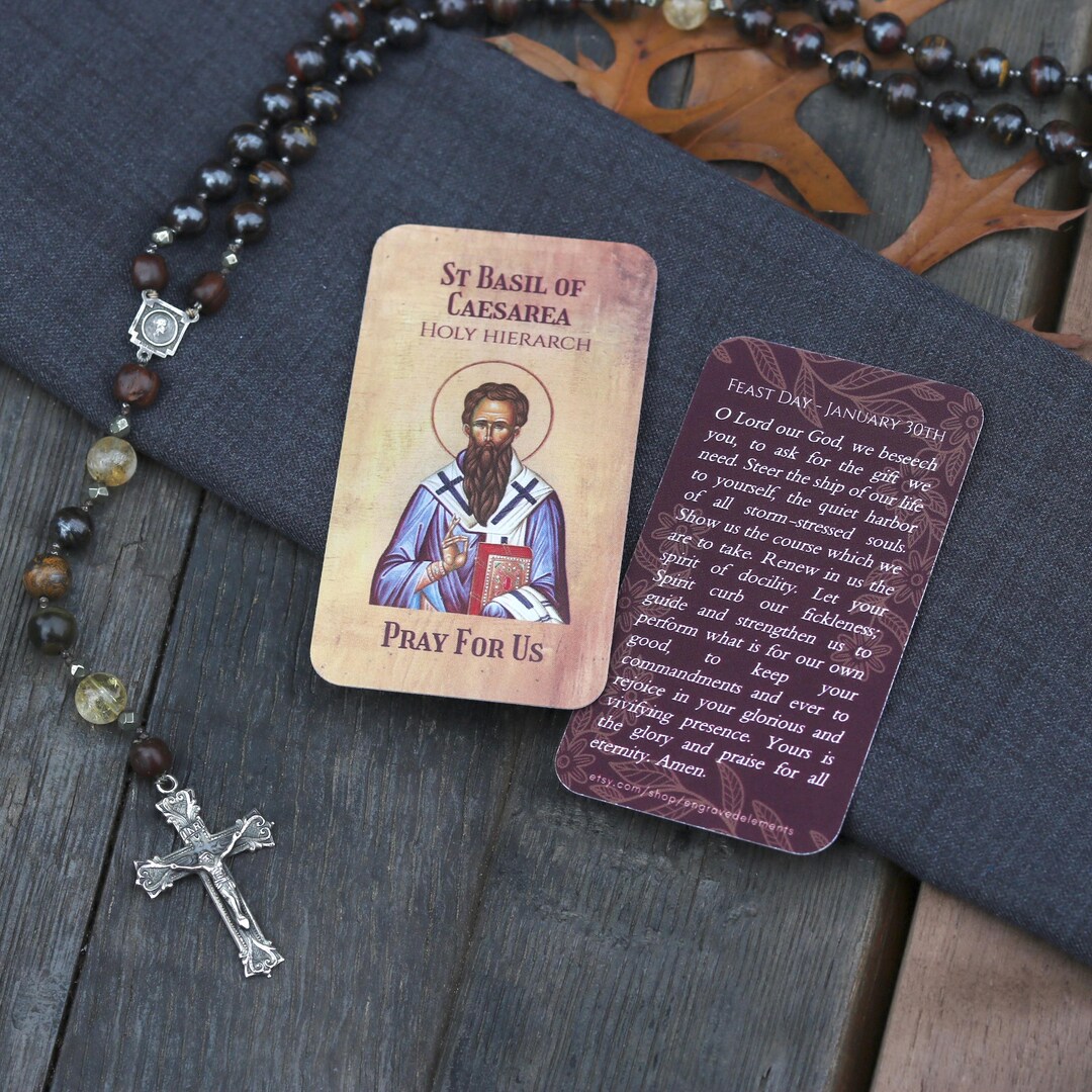 Basil of Caesarea Orthodox Icon Prayer Card Set: Doctor of the Church ...