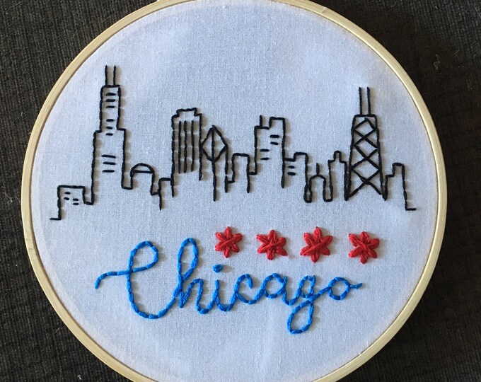 6" Chicago Skyline Hoop - Etsy