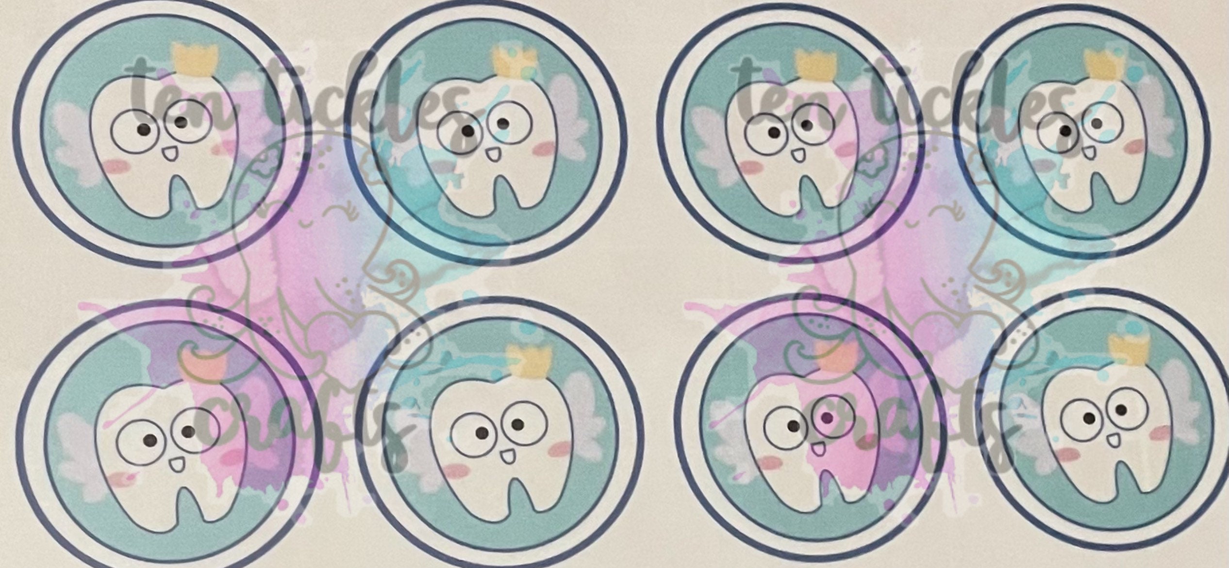 Tooth Fairy Full Color Transparent Stickers qty 8 READY TO | Etsy