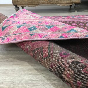 Pink Runner Rug, Handmade Rug, Hallway Rug, Kitchen Rug, Stair Rug ...