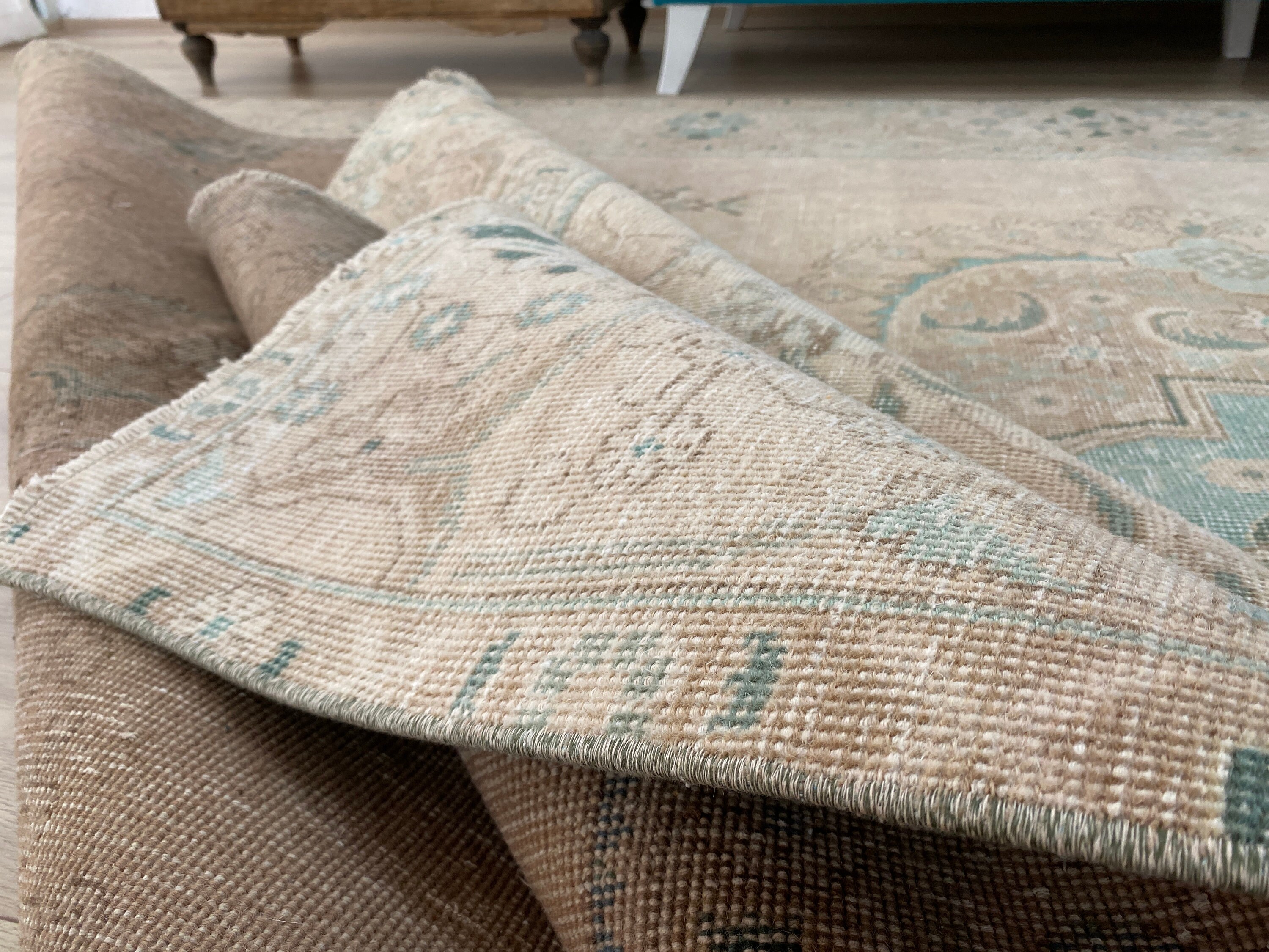 Bohemian rug Vintage rug Area rug Turkish rug Oushak rug | Etsy