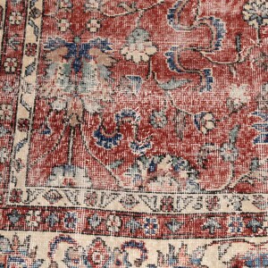 Floral Turkish Rug, Red Color Rug, Oversize Rug, Handknotted Rug ...