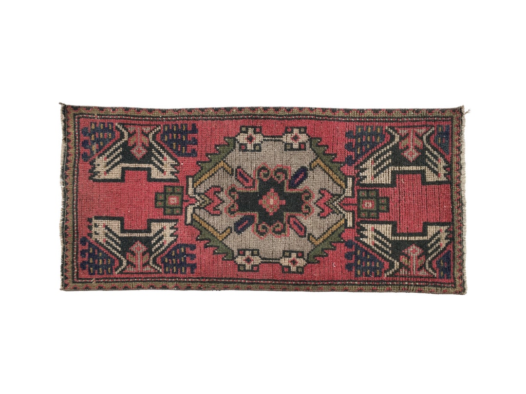 Arabic Design Rug, Entrance Rug, Farmhouse Rug, Handwoven Rug, Vintage ...