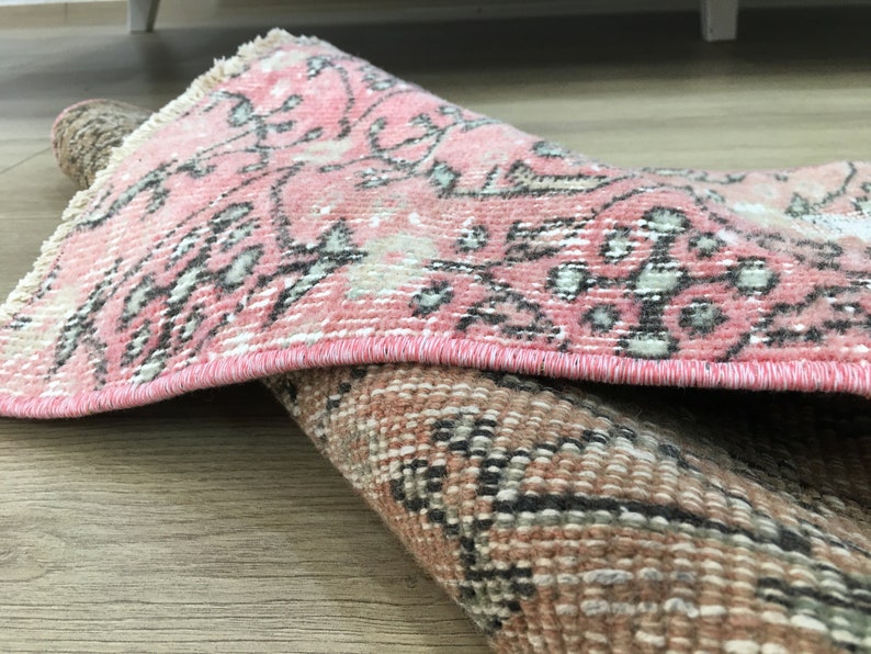 Muted Pink Rug Small Turkish Rug Bohemian Rug Wool Rug | Etsy