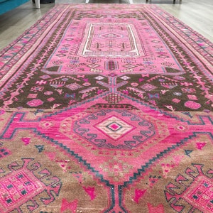 Pink Runner Rug, Handmade Rug, Hallway Rug, Kitchen Rug, Stair Rug ...