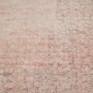 Handmade Pink Rug, Faded Rug, Dining Table Rug, Floral Rug, Distressed ...