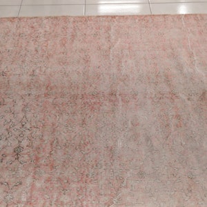 Handmade Pink Rug, Faded Rug, Dining Table Rug, Floral Rug, Distressed ...