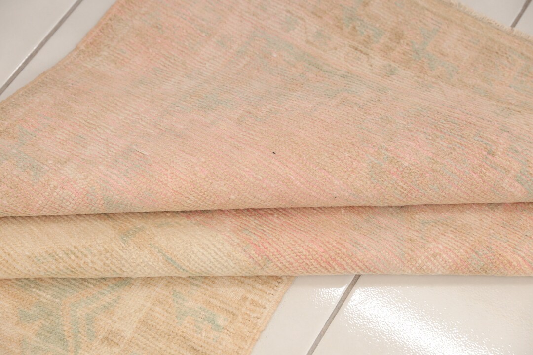 Laundry Small Runner, Beige Boho Rug, Meditation Floor Rug, Vintage Old ...