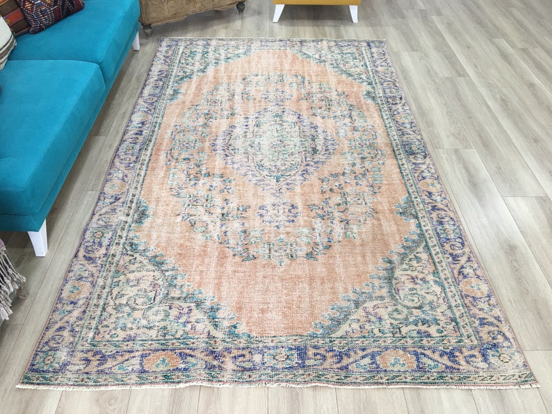 Handmade Rug Vintage Turkish Rug Living Room Rug 5.8 X 9.6 - Etsy