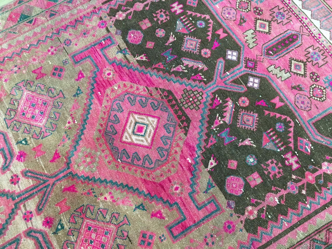 Pink Runner Rug, Handmade Rug, Hallway Rug, Kitchen Rug, Stair Rug ...