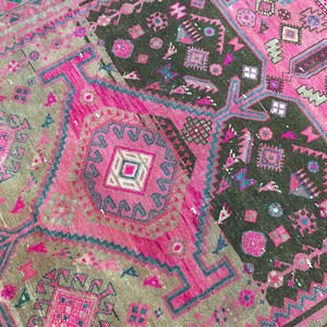 Pink Runner Rug, Handmade Rug, Hallway Rug, Kitchen Rug, Stair Rug ...