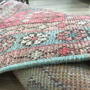 Oushak Runner, Pink Green Rug, Stair Rug, Runner Mat, Carpet Runner ...