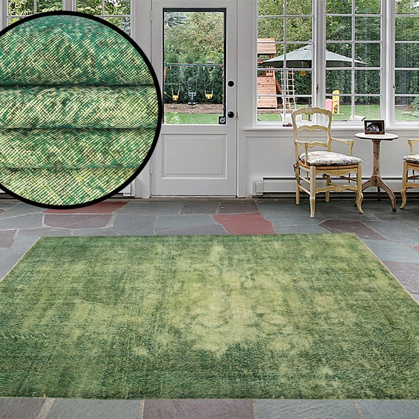 Green Overdyed Rug - Etsy