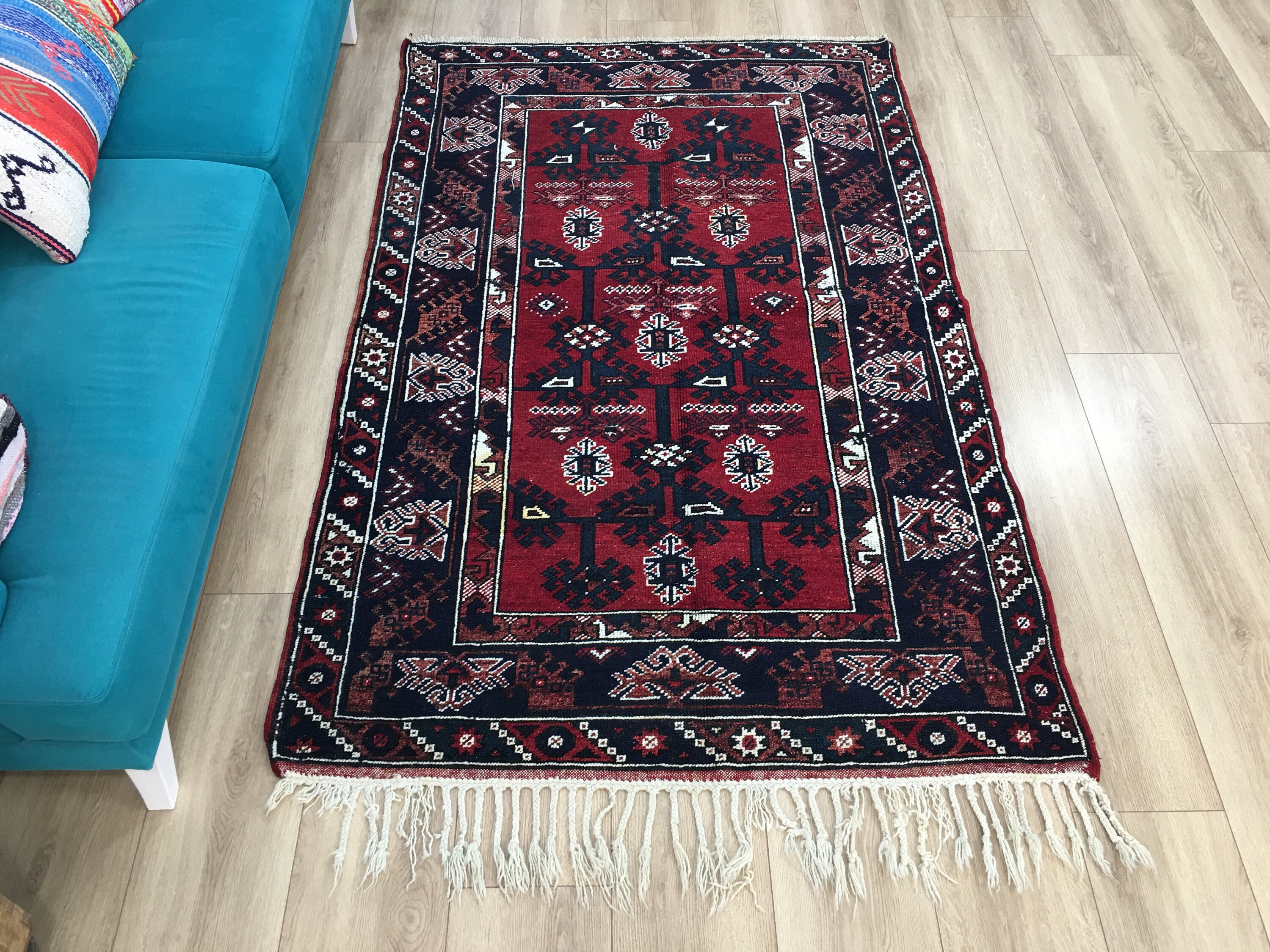 Dining rug Area rug Turkish rug Vintage rug Oushak rug | Etsy