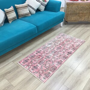 Muted Pink Rug, Small Turkish Rug, Bohemian Rug, Wool Rug, Bathroom Rug ...