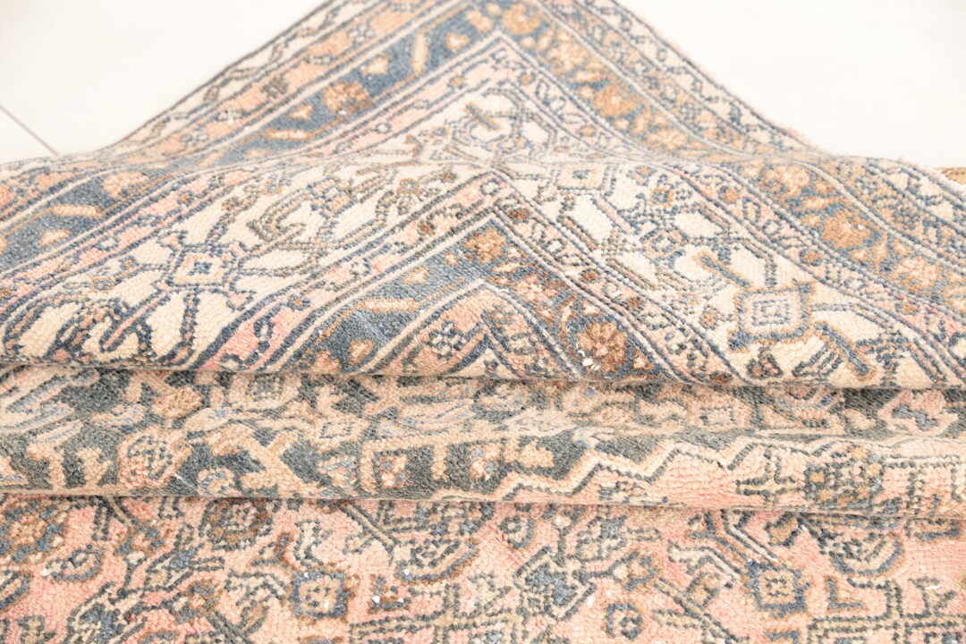 Blush Color Rug, Pictorial Rug, Retro Rug, Oushak Area Rug, Pastel ...