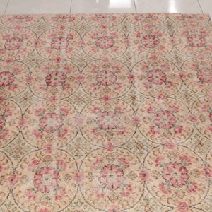 Pastel Rug, Flower Pattern Rug, Antique Rug, Pretty Rug, Turkish Rug ...
