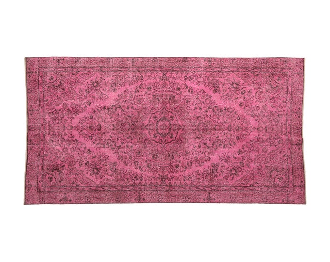 Patio Outdoor Rug, Pink Overdyed Rug, Handmade Rug, Vintage Area Rug ...