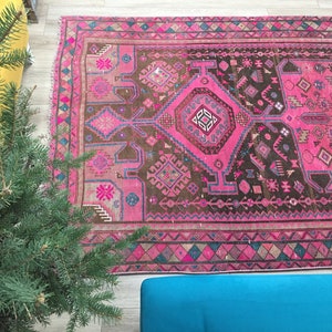 Pink Runner Rug, Handmade Rug, Hallway Rug, Kitchen Rug, Stair Rug ...