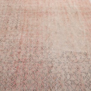 Handmade Pink Rug, Faded Rug, Dining Table Rug, Floral Rug, Distressed ...