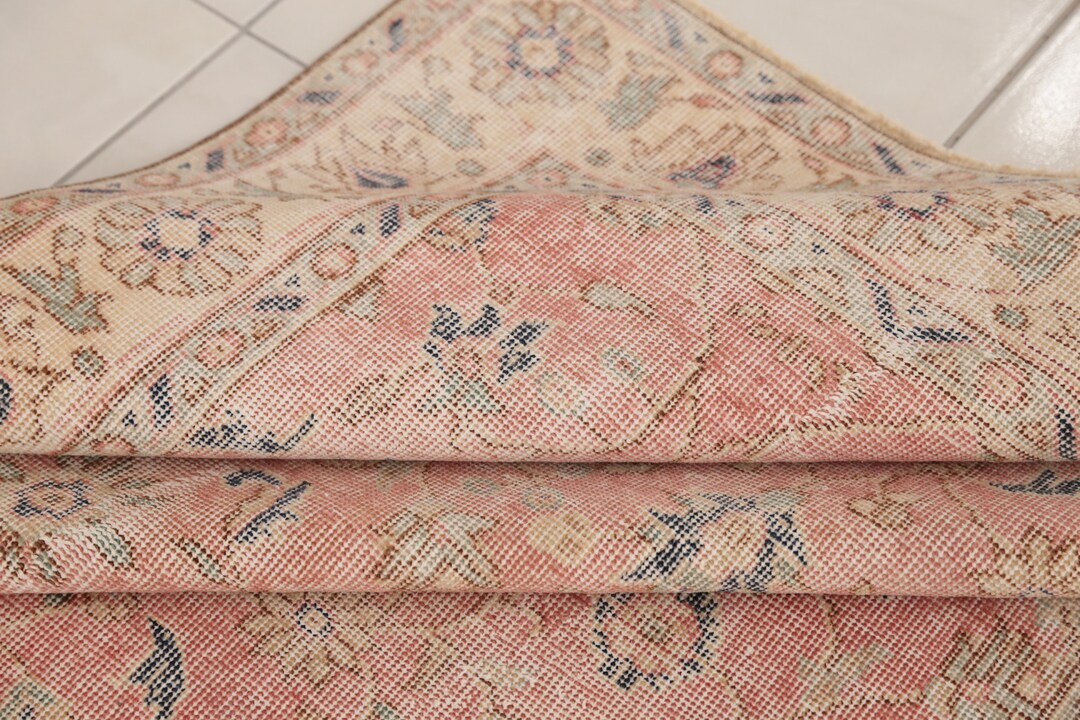 Pastel Rug Runner, Vintage Rug, Bordered Runner, Ethnic Wool Rug ...