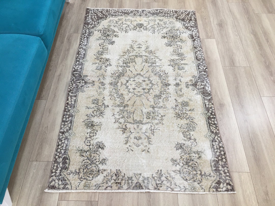 Decorative Living Room Rug, Beige Color Rug, Sustainable Rug, Vintage ...