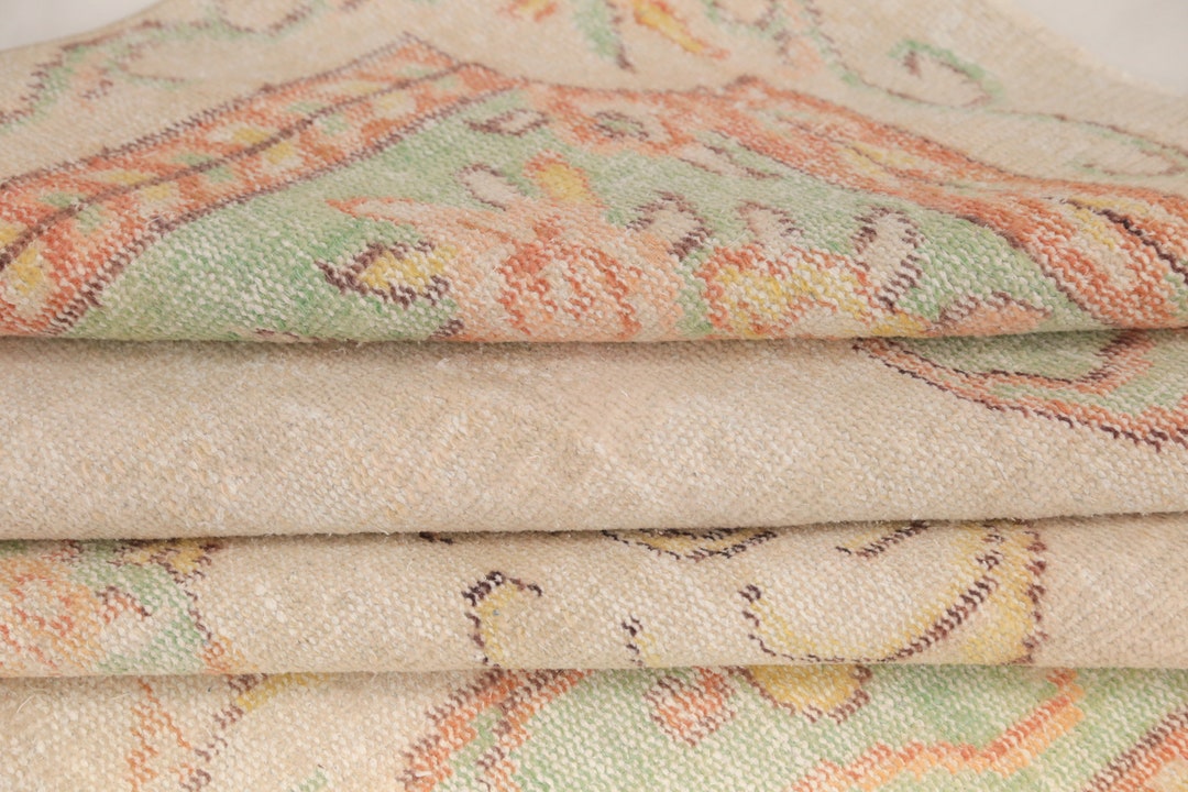 Orange Boho Rug, Contemporary Rug, Large Kitchen Rug, Farmhouse Rug ...