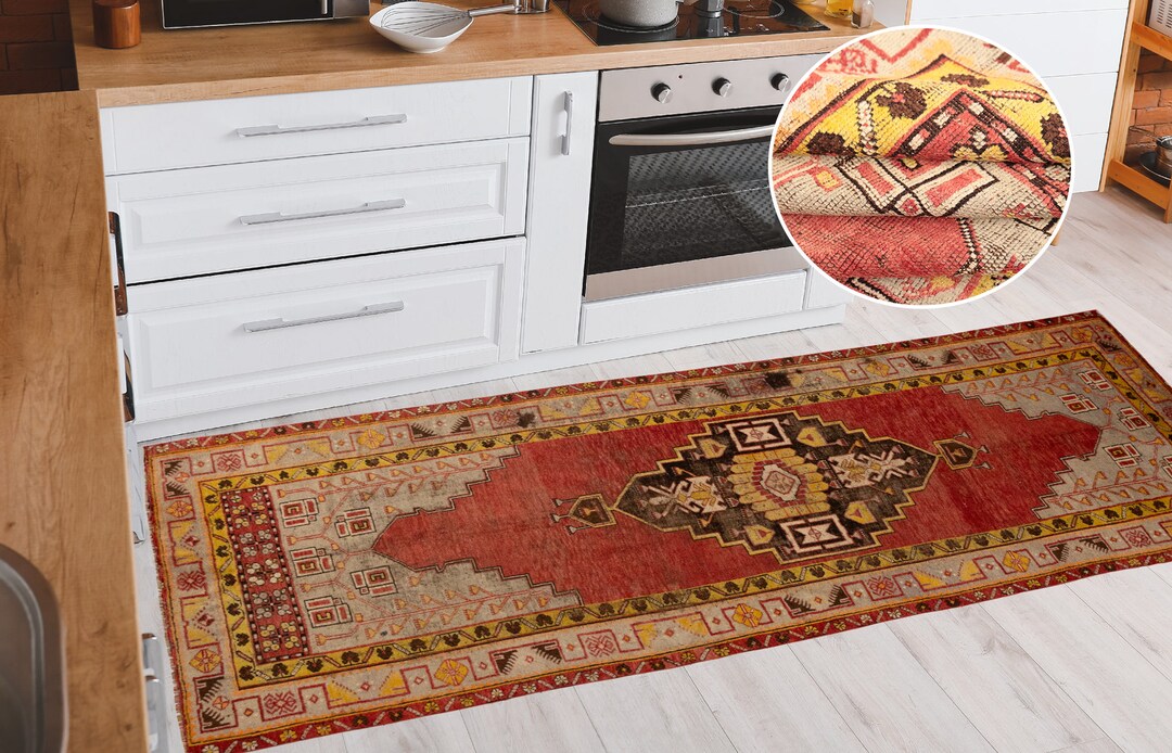 Handmade Turkish Rug, Traditional Rug, Retro Rug, Rugs for Kitchen ...