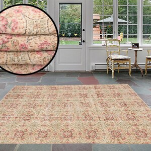 Pastel Rug, Flower Pattern Rug, Antique Rug, Pretty Rug, Turkish Rug ...