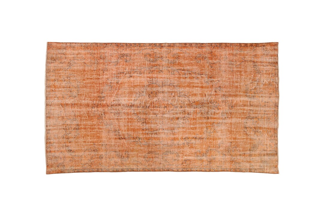 Orange Turkish Rug, Overdyed Rug, Bohemian Rug, Vintage Area Rug ...