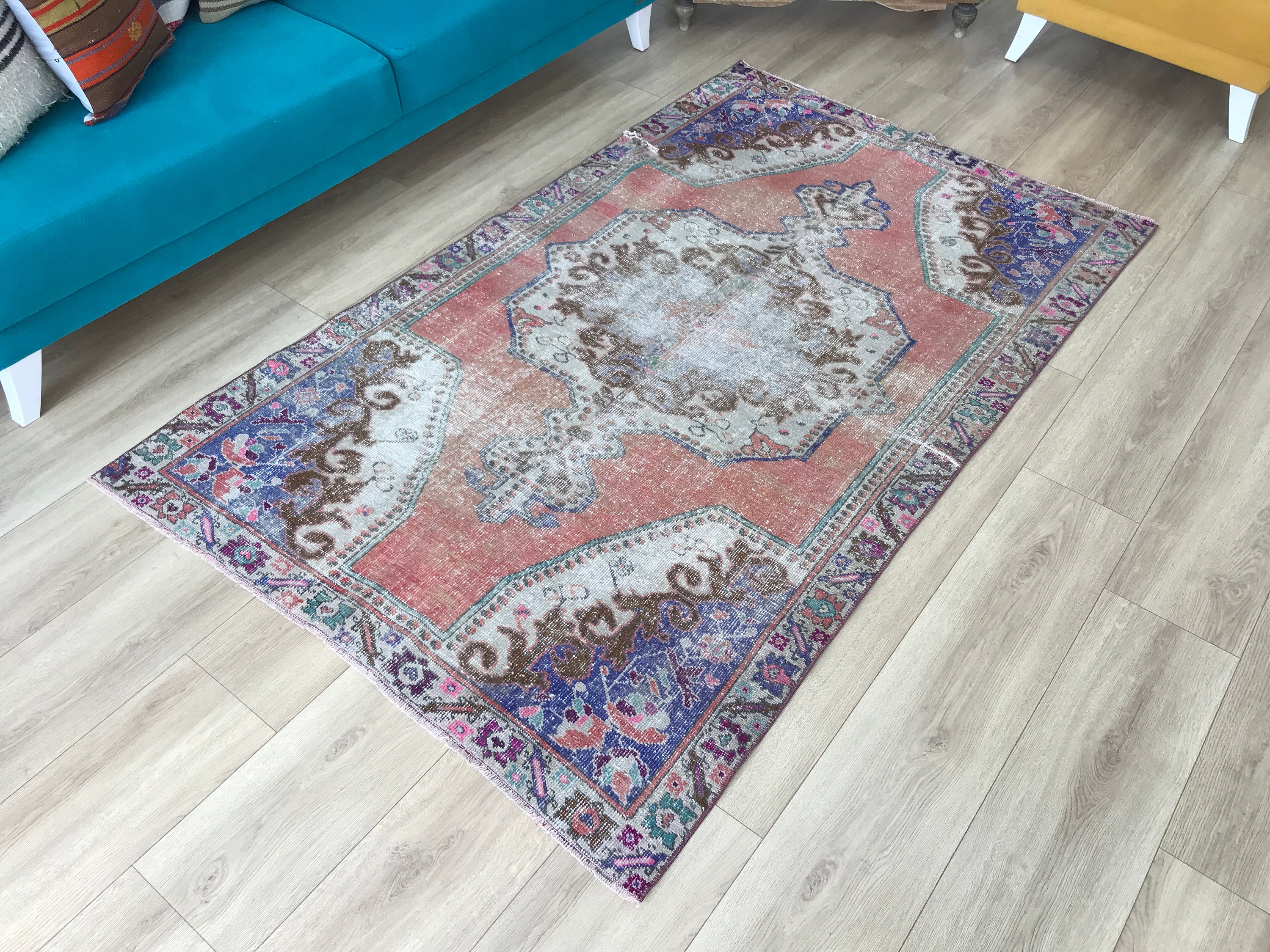 Soft Color Rug, Handmade Wool Rug, Lounge Rug, Entry Rug, Botanic Rug ...