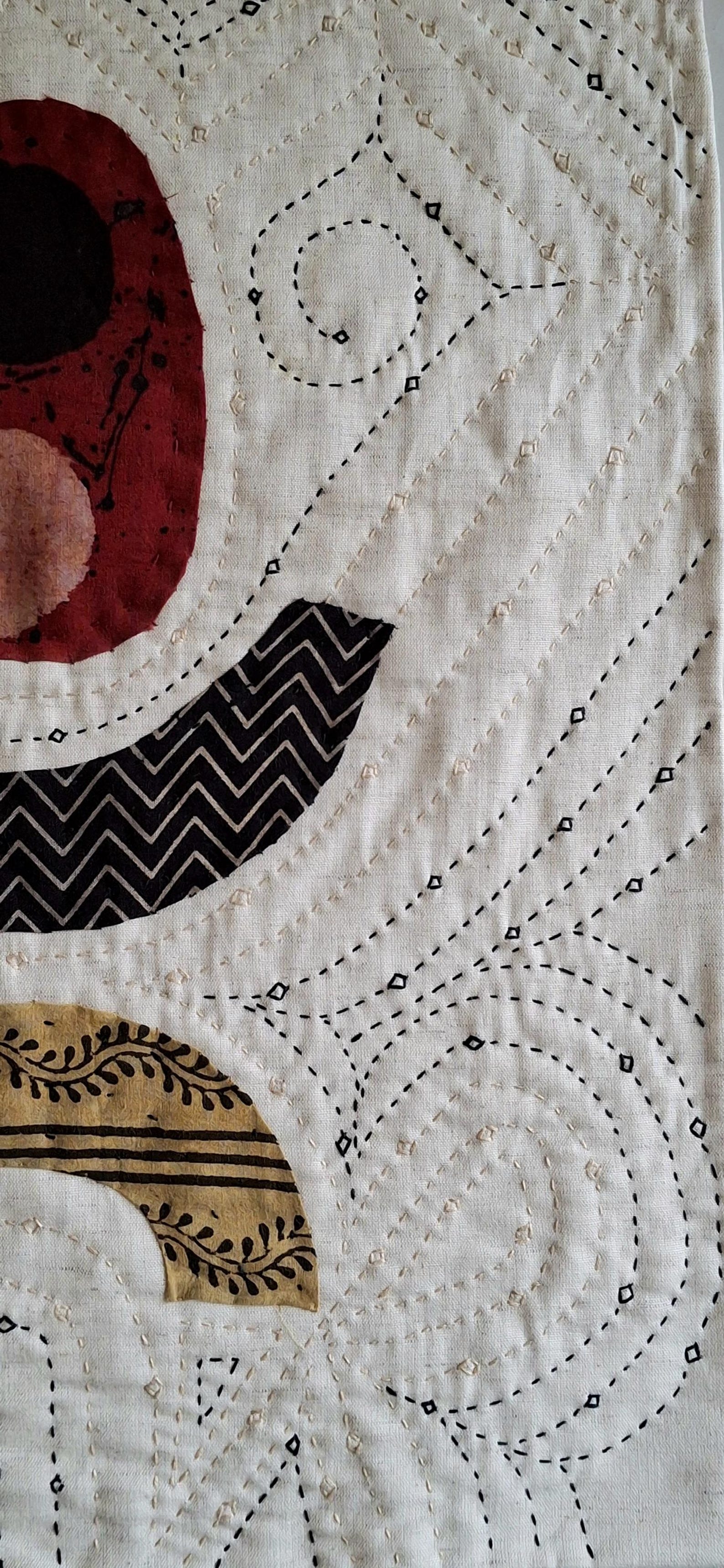 Quilted Textile Art Wall Hanging, Minimalist Wall Tapestry - Etsy