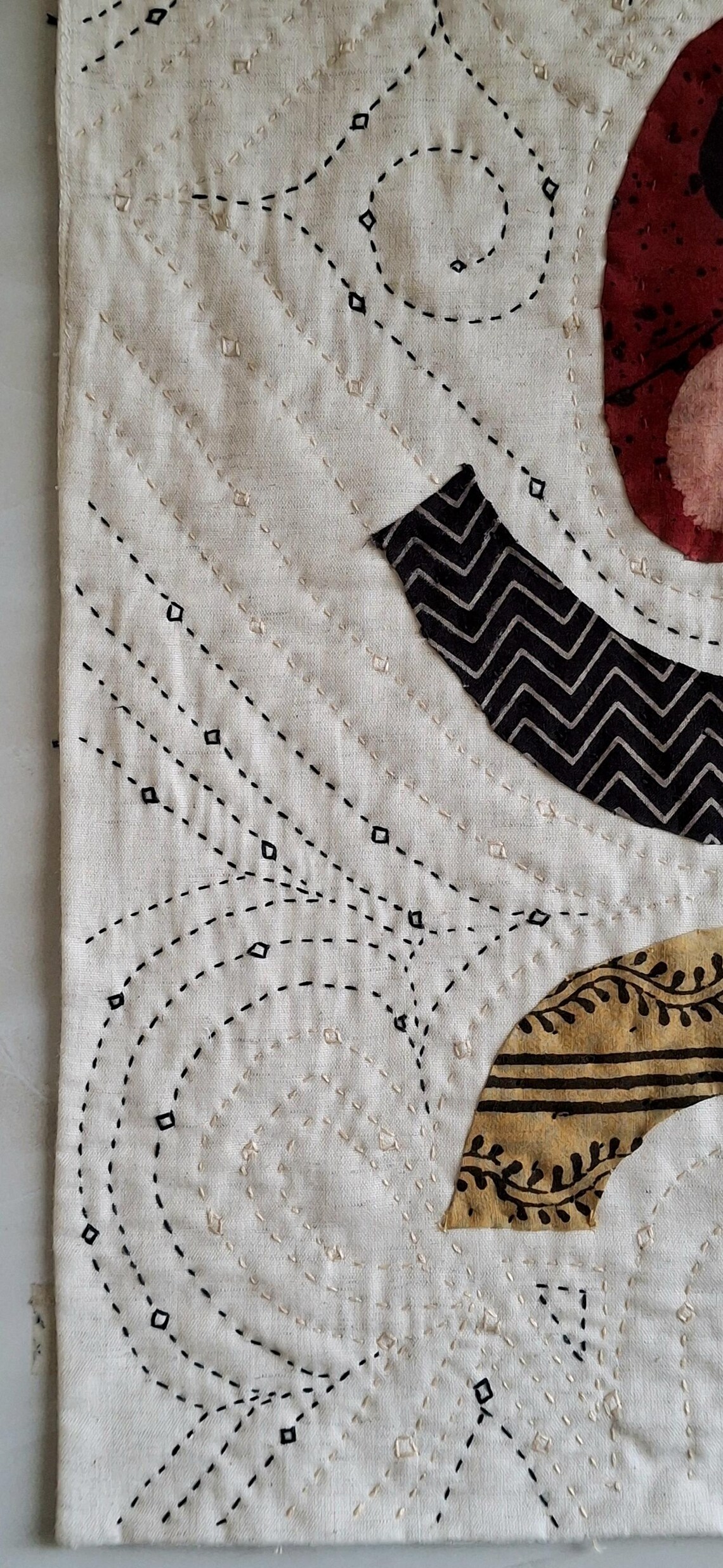Quilted Textile Art Wall Hanging, Minimalist Wall Tapestry - Etsy