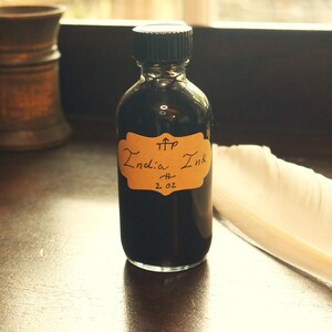 Black India Ink in Glass Bottle - Etsy