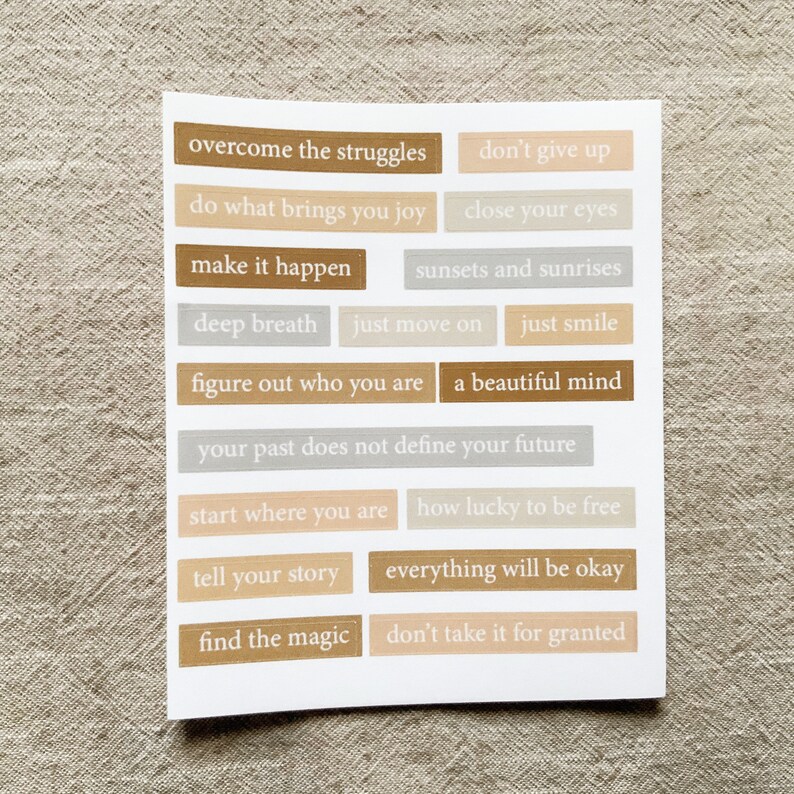 Sticker Sheet With Motivational Sayings Journaling and - Etsy