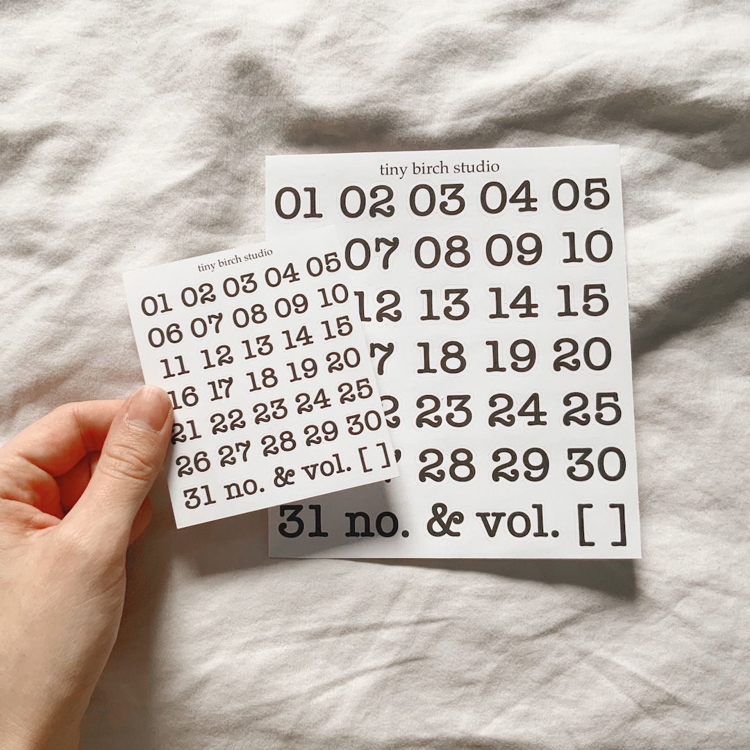 Monthly Number Date Stickers | Bujo and Journal Stickers - Etsy