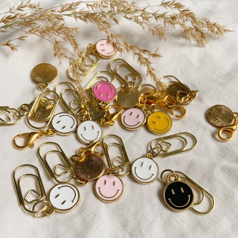 Mini Planner Charm | Smiley Face | Paper Clip or Clasp | Planner ...