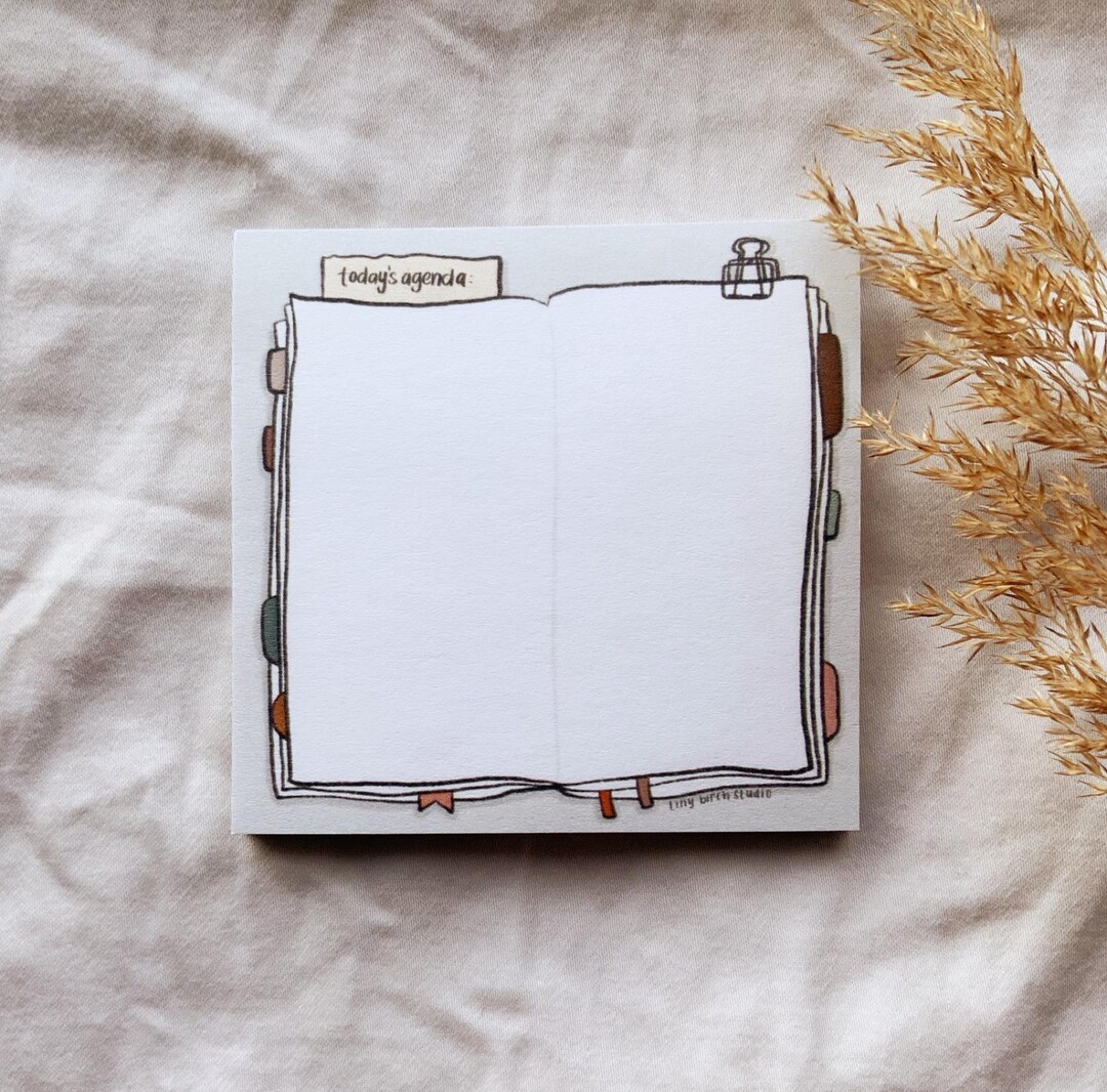 Today’s Agenda | Illustrated Sticky Notes | 3x3 In. - Etsy