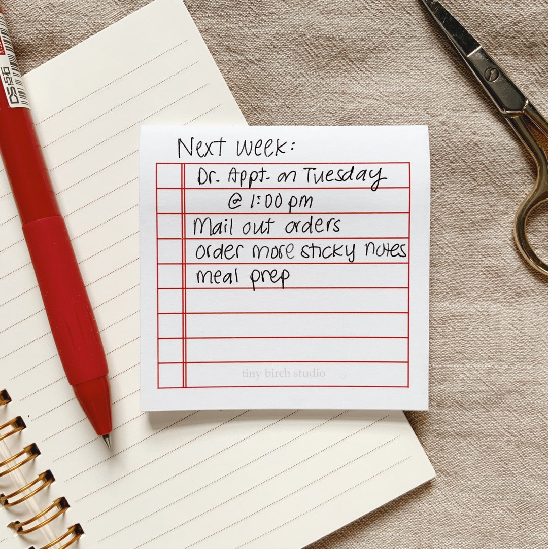 Red Checklist Functional Sticky Notes 3x3 In. - Etsy