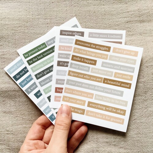 Sticker Sheet With Motivational Sayings Journaling and - Etsy