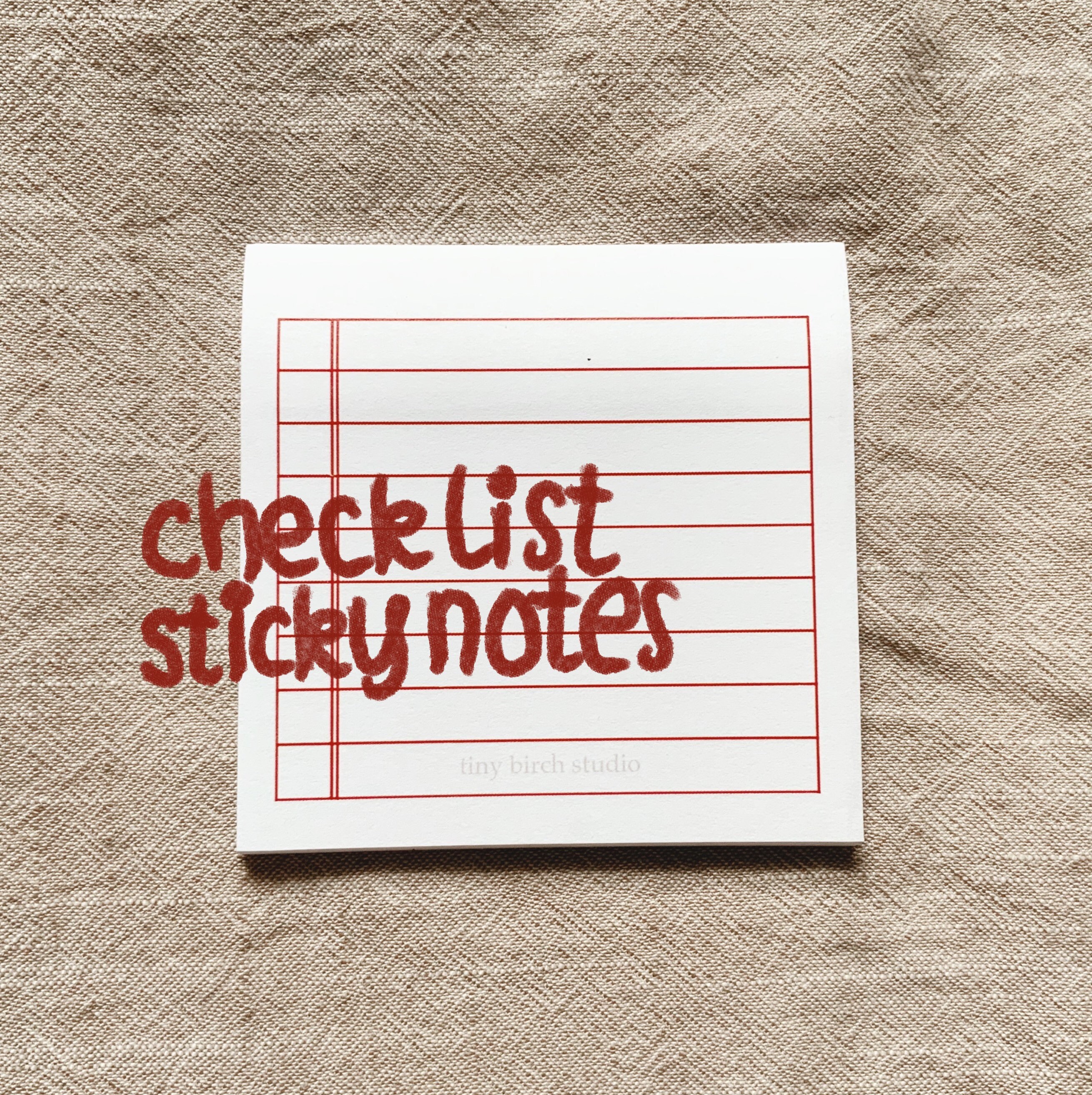 Red Checklist Functional Sticky Notes 3x3 In. | Etsy