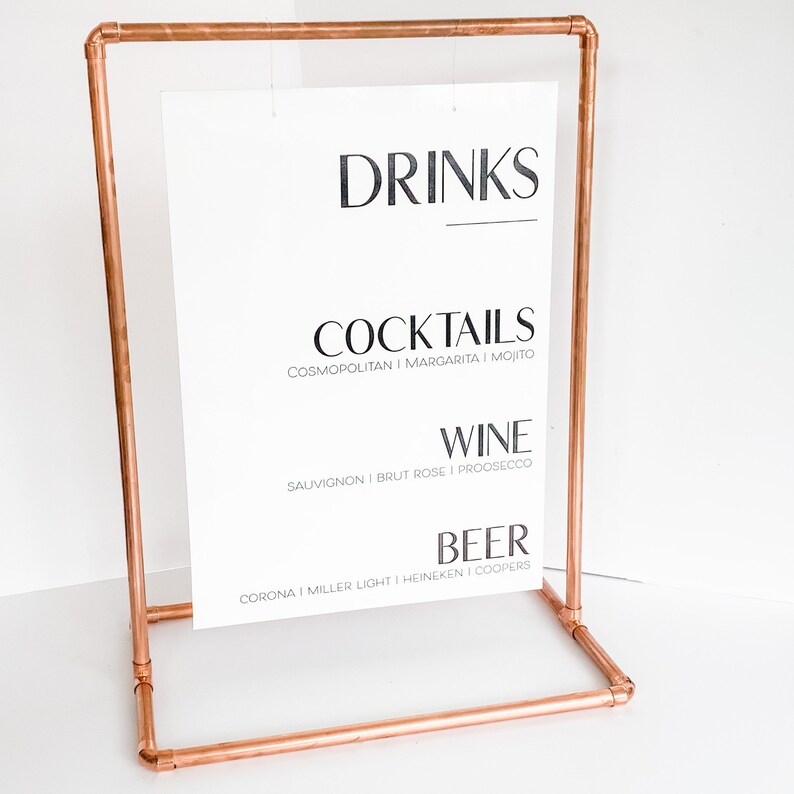 A2 Rustic Bespoke Handcrafted Copper Pipe Easel Large - Etsy Australia