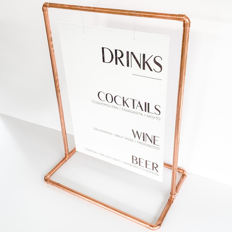 A2 Rustic Bespoke Handcrafted Copper Pipe Easel Large - Etsy Australia