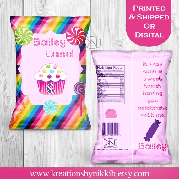 Candyland Favor Bags Custom Chip Bags Candyland Birthday - Etsy