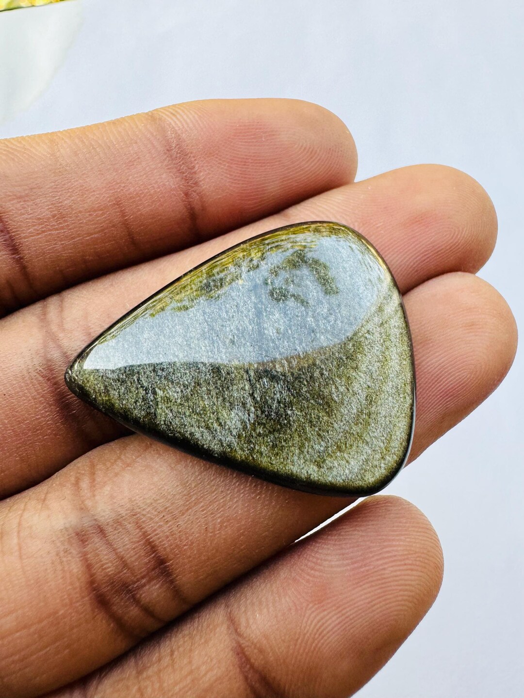 Beautiful Golden Obsidian Pear Shape Cabochon, Golden Obsidian Cabochon ...