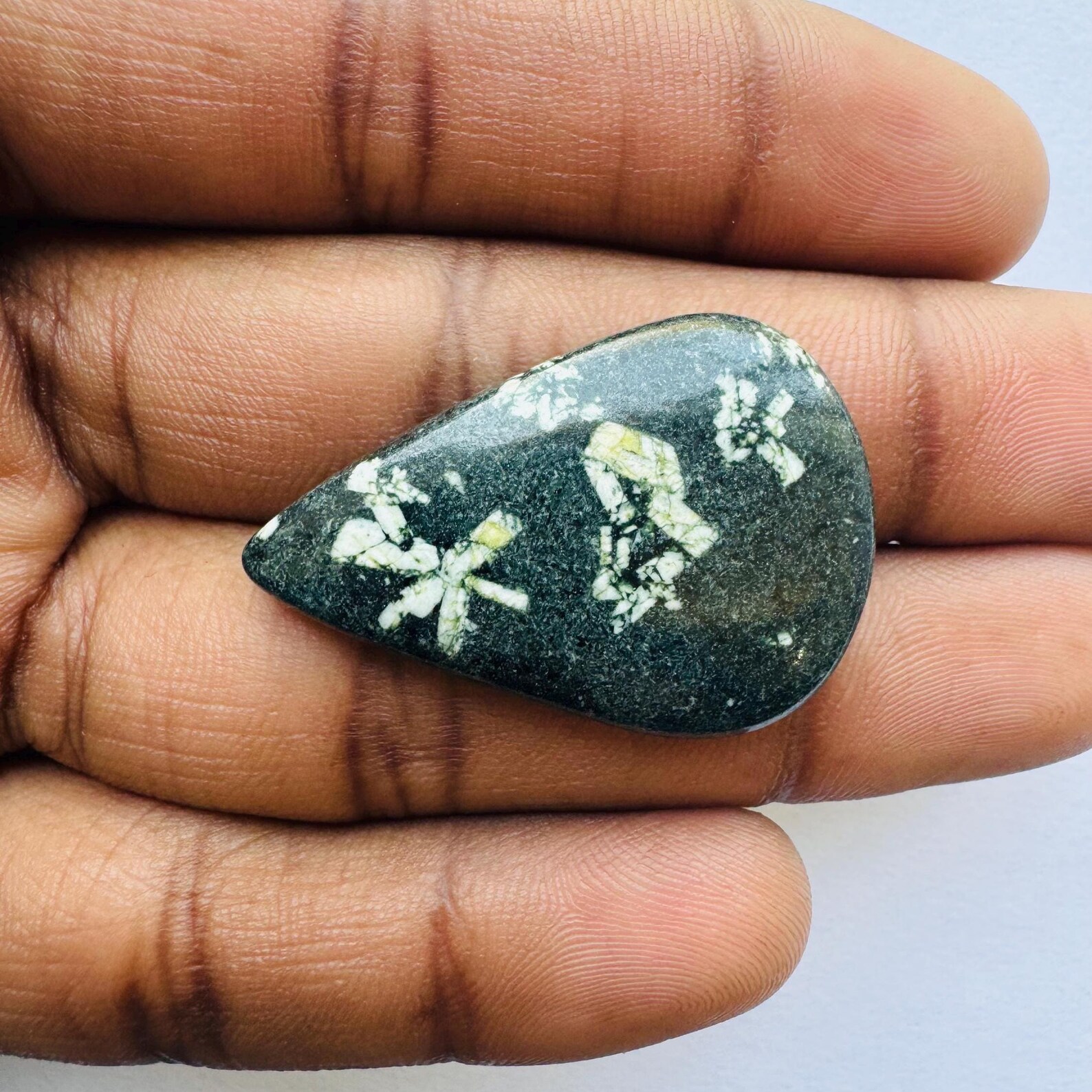 Natural Chinese Writing - Pear Shape Cabochon, Chinese Writing Cabochon ...